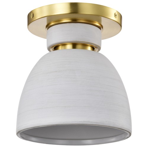 Nuvo Lighting 60/8001 Collins 8"W Semi-flush Ceiling Fixture - Brass ...