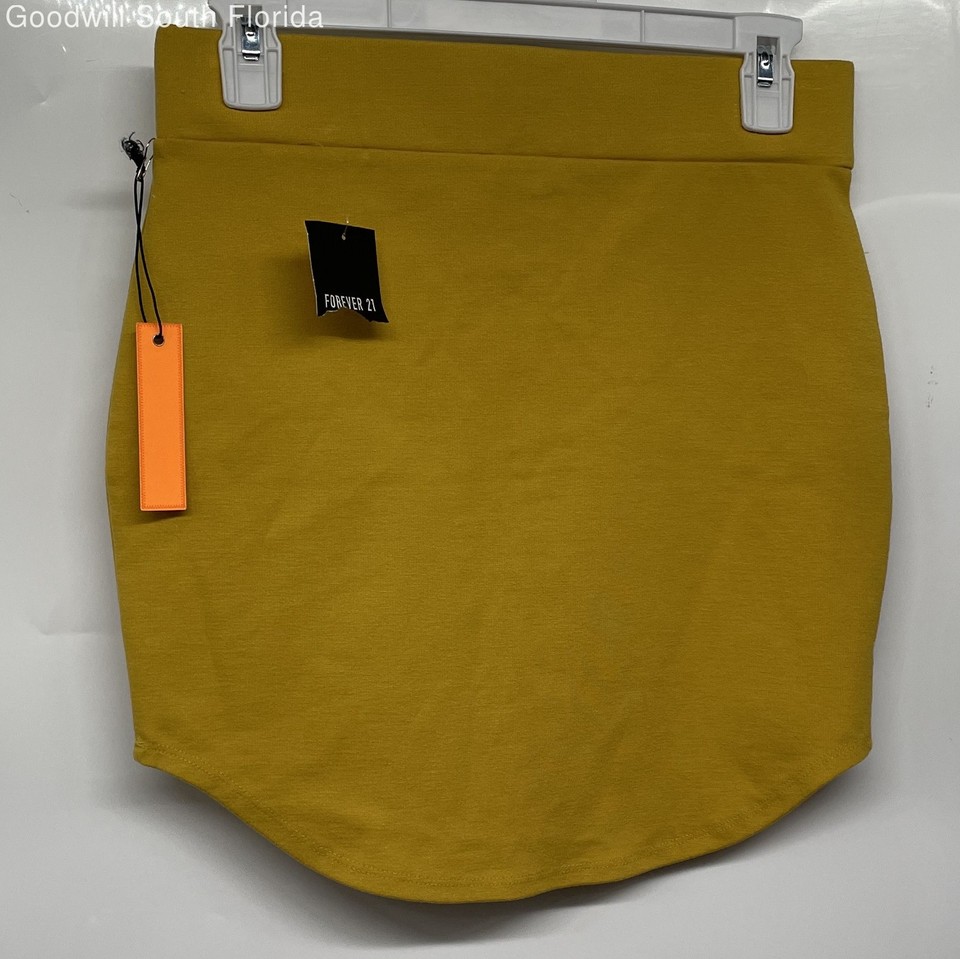 Forever 21 Womens Mustard Flat Front Pull-On Short Mini Skirt Size M ...