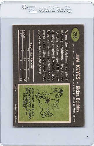 1969 Topps #253 Jim Keyes Dolphins EX/MT *DA-D7461 | eBay