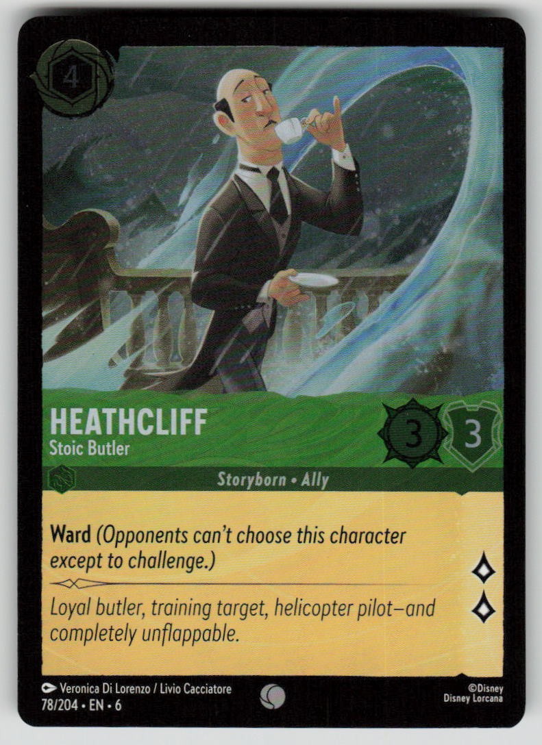 Heathcliff - Stoic Butler Cold Foil Common Azurite Sea 78/204 Lorcana ...