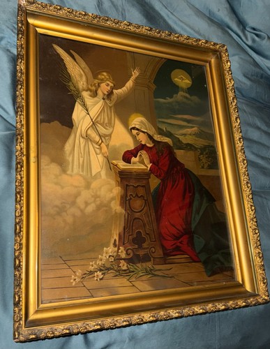 GLORIOUS ANTIQUE NUNS CONVENT FRAMED IMMACULATE CONCEPTION OF THE ...