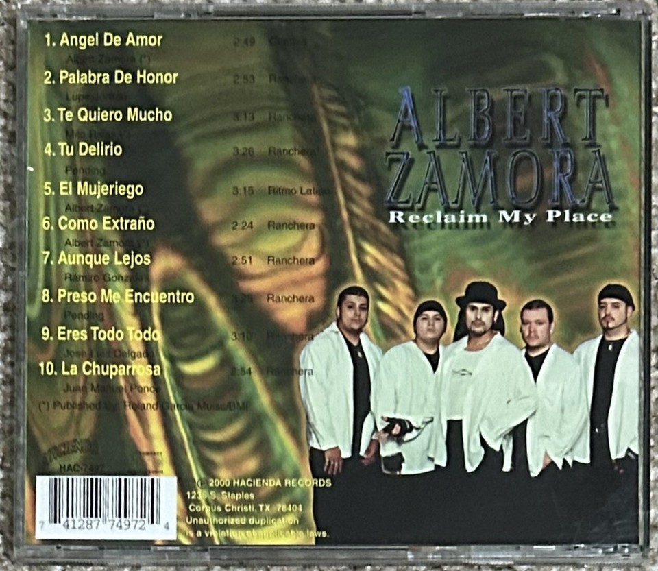 CD-ALBERT ZAMORA-RECLAIM MY PLACE-TEJANO CONJUNTO-PURO TEJANO-NEAR MINT ...