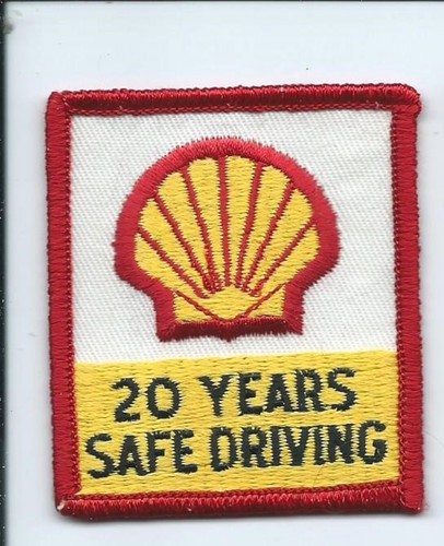 Shell oil & gas Company 20 years safe driving patch 2-5/8 X 2-14 #980 ...