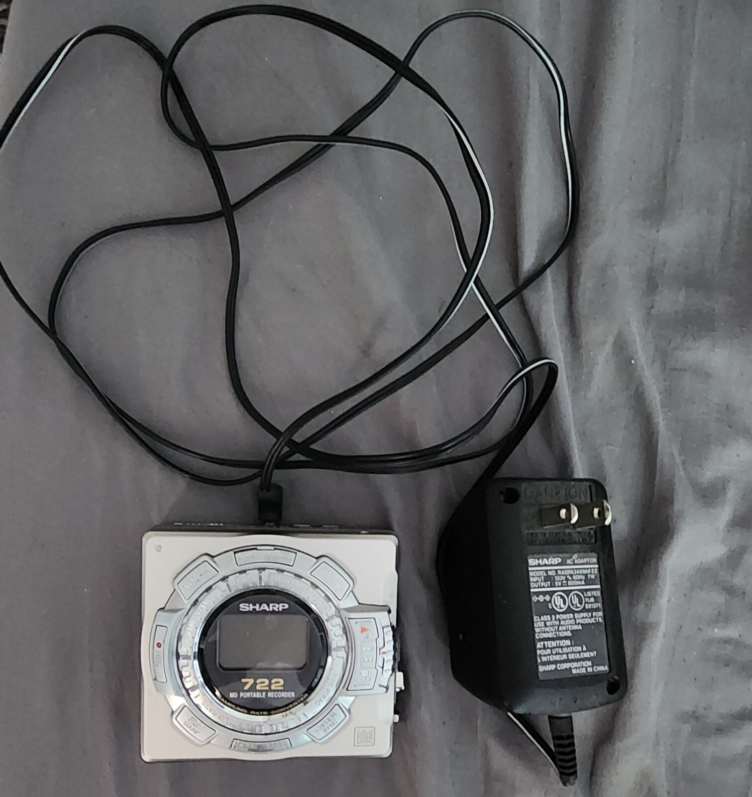 SHARP MD-MS722-S PORTABLE MINIDISC RECORDER Player - MD-MS722 WORKS ...