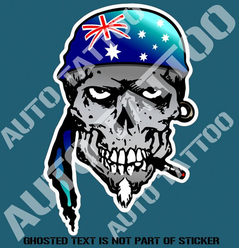 AUSSIE SKULL FLAG DECAL STICKER PATRIOTIC AUSTRALIANA AUSSIE DECALS ...