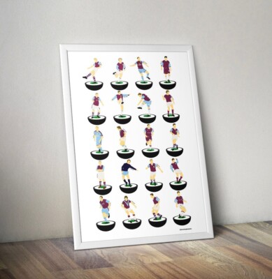 Burnley FC Legends Football A3 Art Print.Retro kits | eBay UK