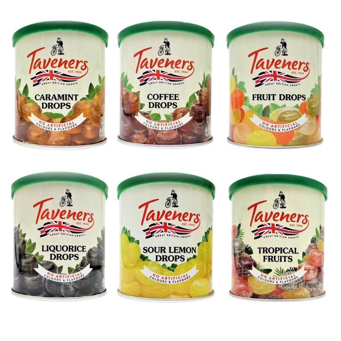 Taveners Hard Boiled Travel Tin Sweets 200g - 6 Pack Bundle -One of ...