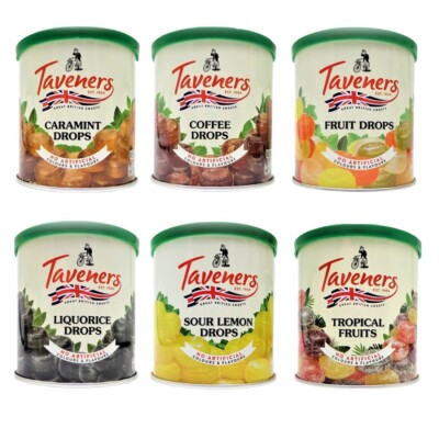 Taveners Hard Boiled Travel Tin Sweets 200g - 6 Pack Bundle -One of ...