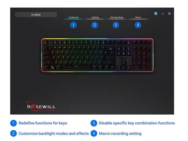 Rosewill K81 RGB BR Gaming Keyboard Kailh Brown Switches - Neon for ...