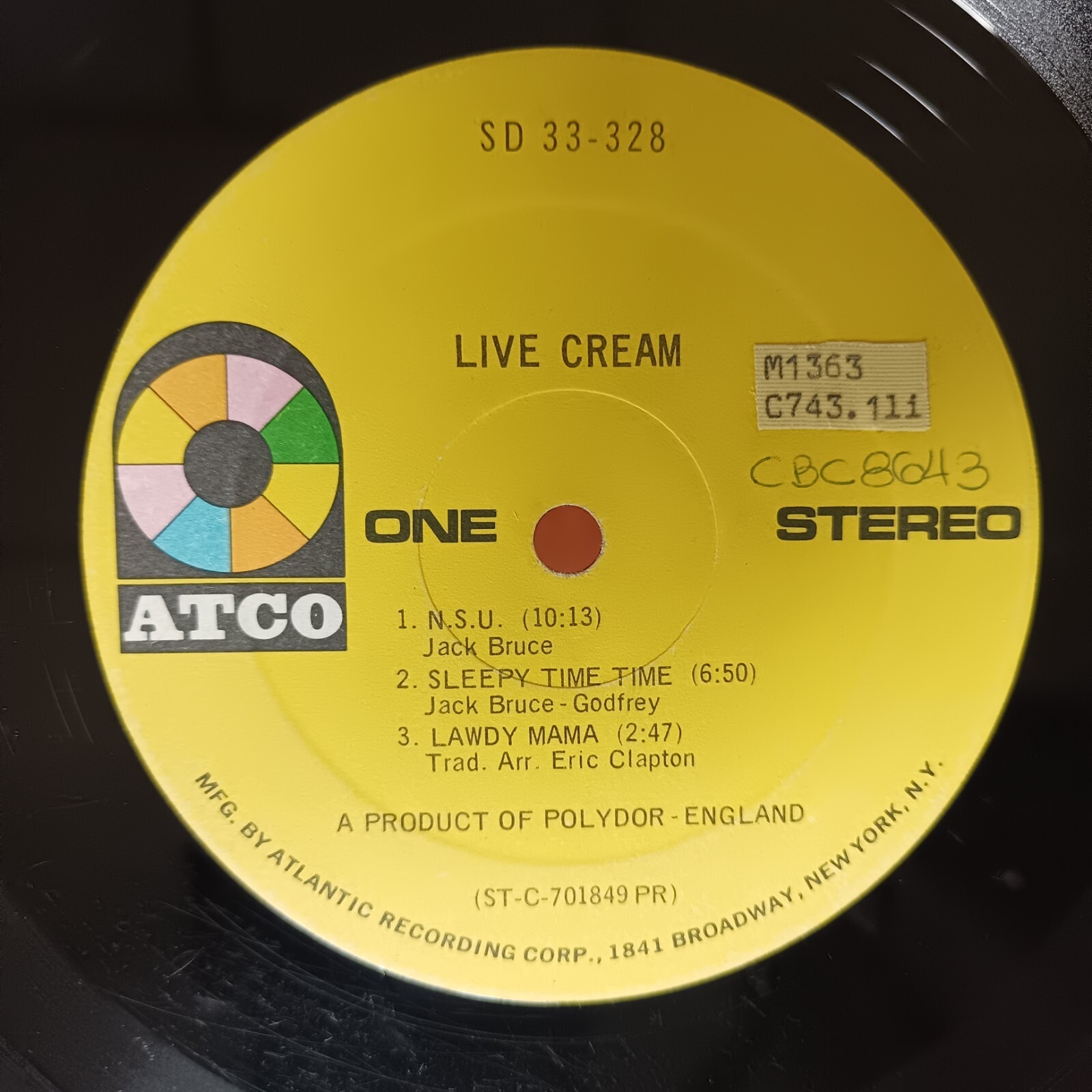 Cream – Live Cream [1970] Vinyl LP Classic Rock Blues Rock ATCO Records ...