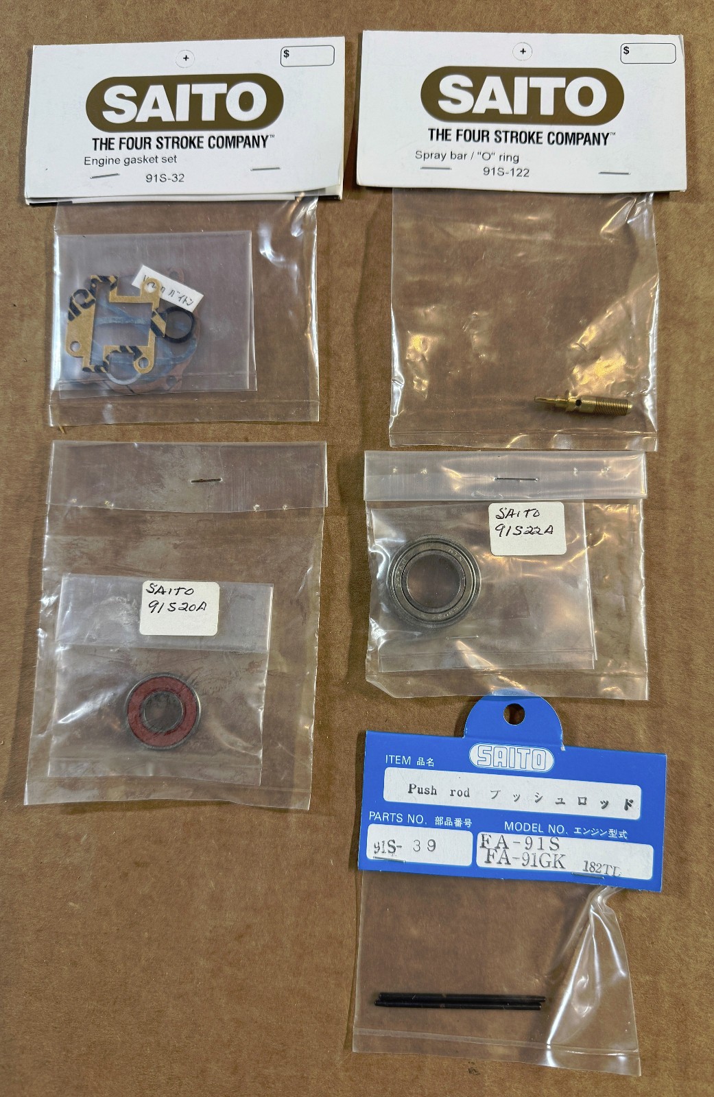Saito FA-91S Nitro Four Stroke Model Airplane Engine Parts | Bearings ...