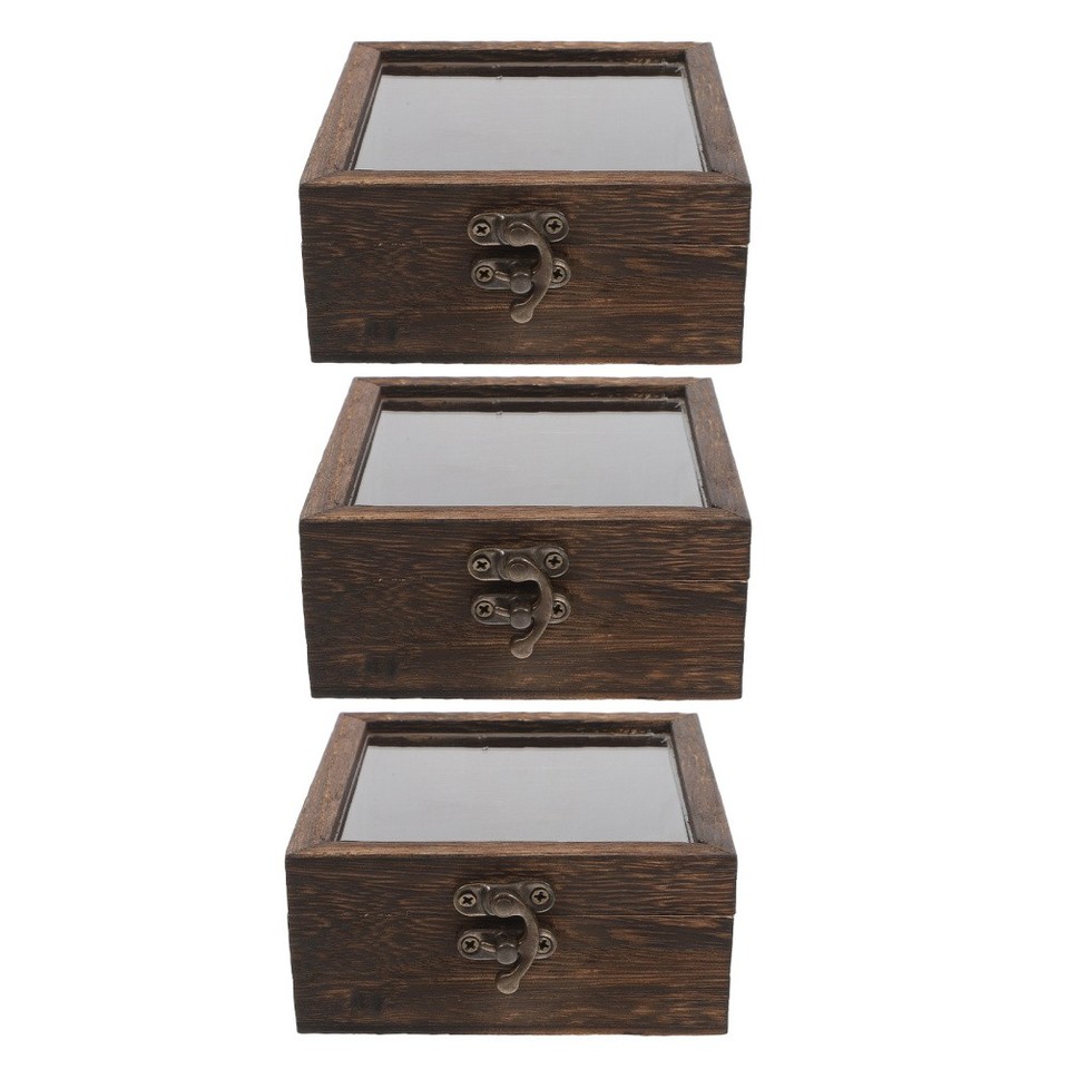 3pcs Shadow Box Picture Frame: Square Shadow Boxes - Wood Display Cases ...