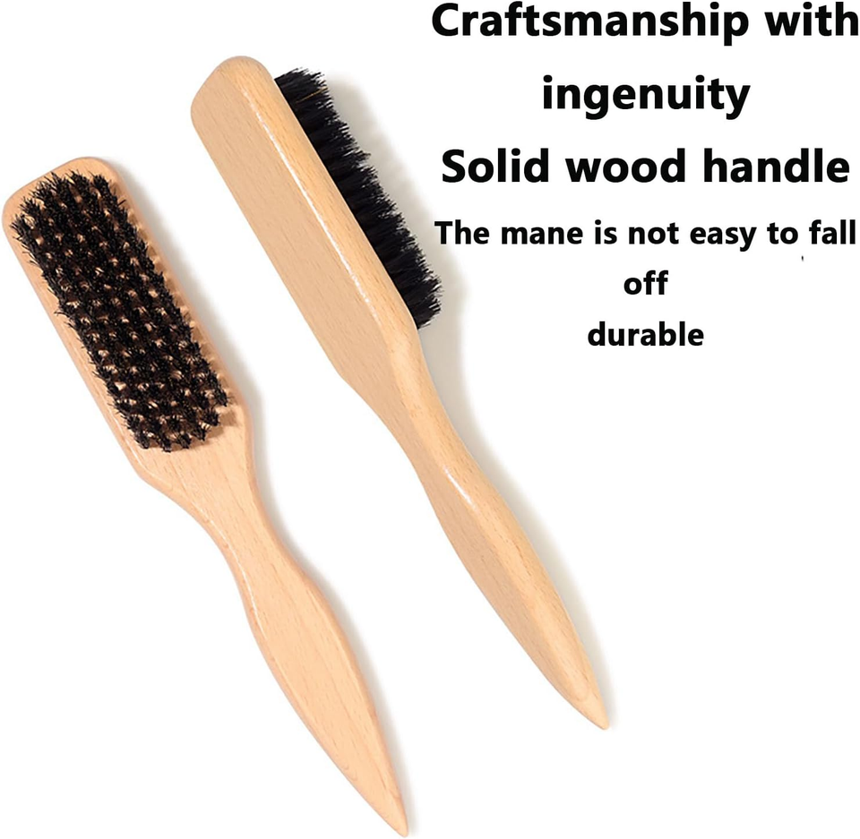 Slick Back Hair Brush,Wild Boar Bristle Smoothing Brush for Hair ...