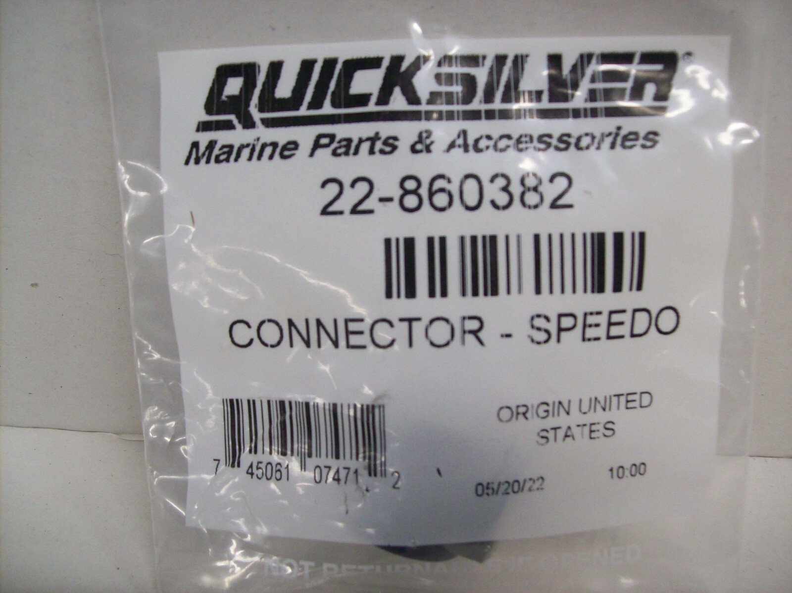 Mercury Quicksilver Speedo Connector 22-860382 Outboard Boat Motor | eBay