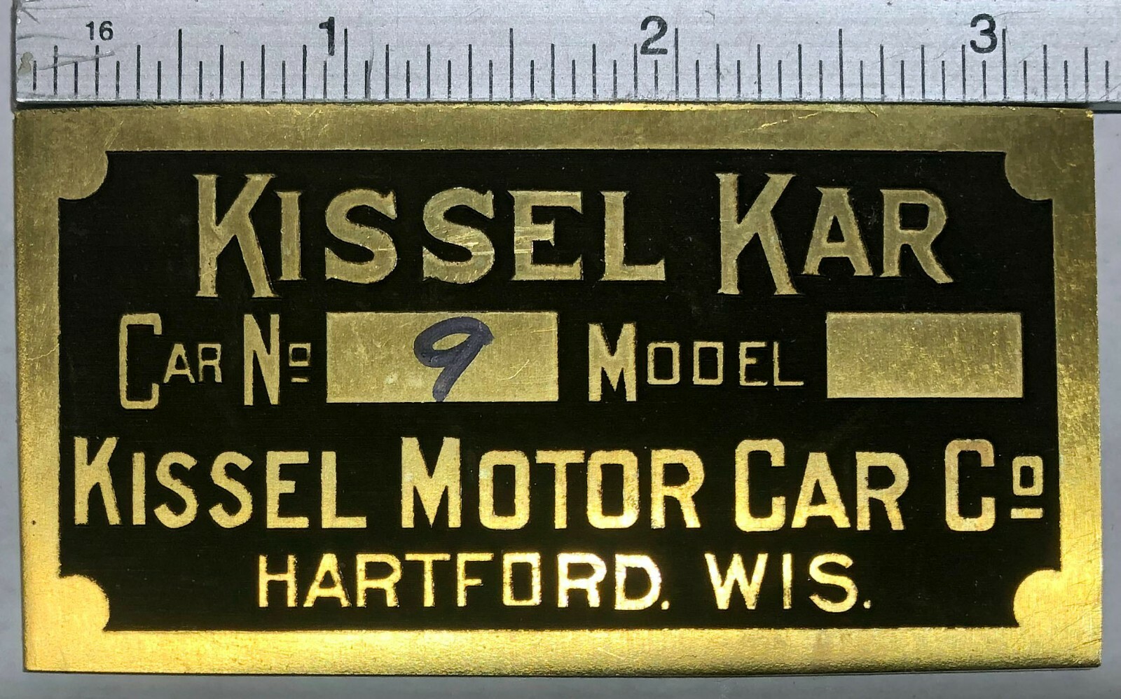 Cadillac Deeply Etched Serial No. Data Plate Vehicle Identification ...