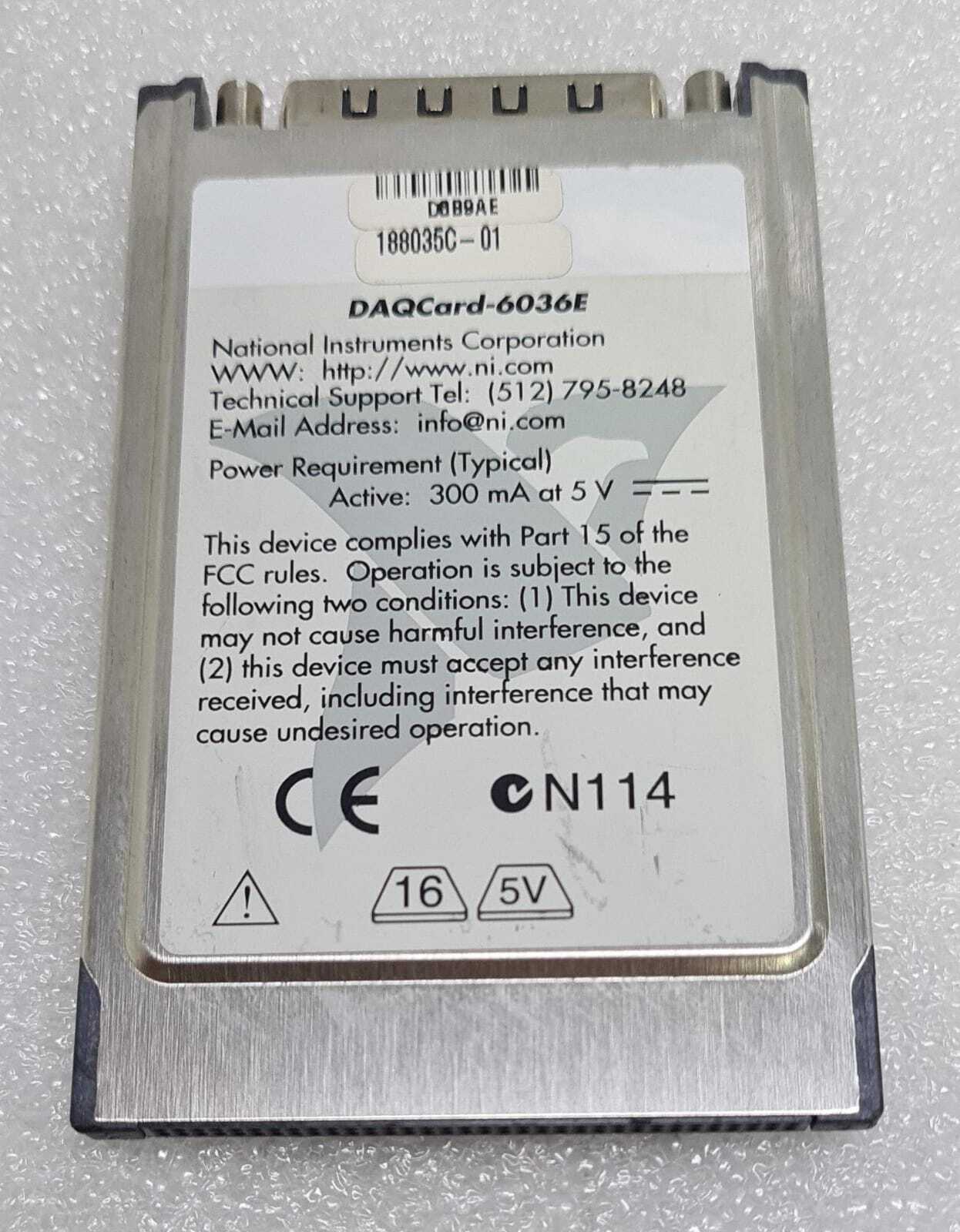 National+Instruments+Daqcard-6036e+Data+Acquisition+16+Bit+ADC+PCMCIA ...