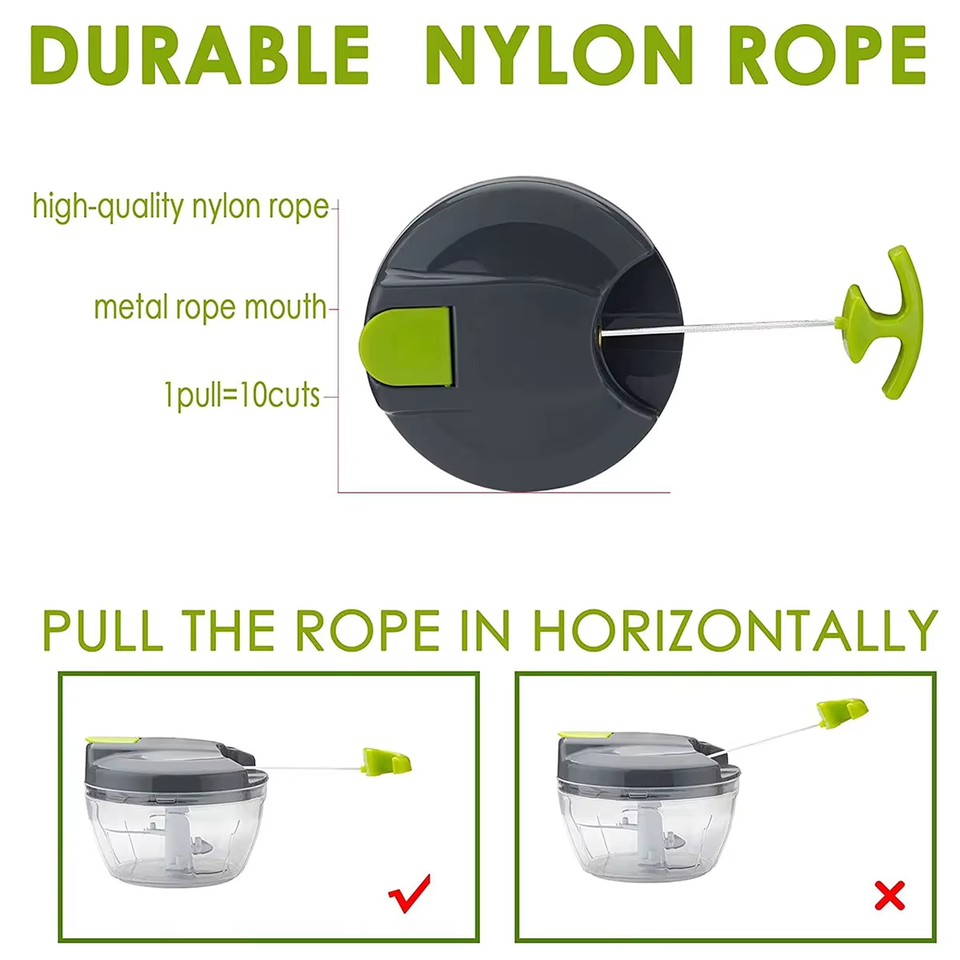 520ml Manual Food Chopper Hand Pull String Vegetable Cutter Portable ...