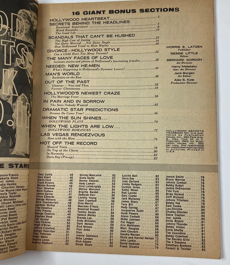 VTG Hollywood Secrets Yearbook No. 11 1963 Elvis Presley, Liz Taylor No ...