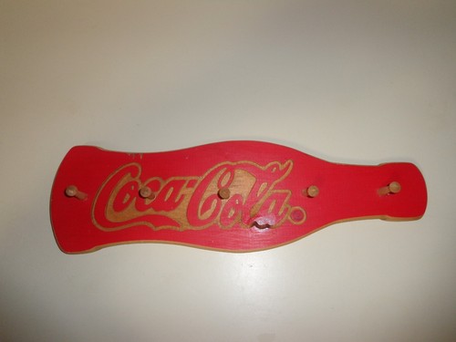 Coca Cola Bottle Wood Wall Mounted Key Holder Pegs Rack 1998 | eBay