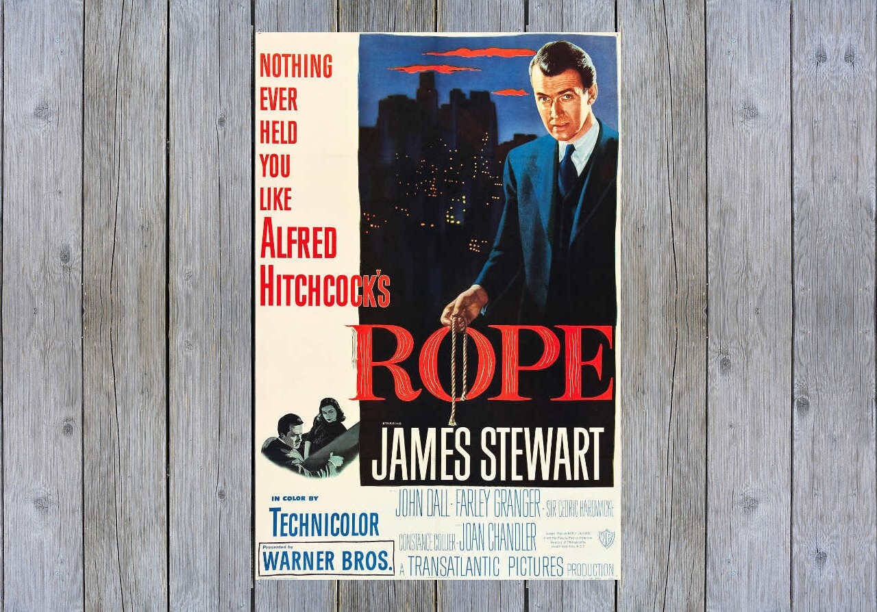 1948 ROPE VINTAGE ALFRED HITCHCOCK MOVIE POSTER PRINT 36x24 9MIL PAPER ...
