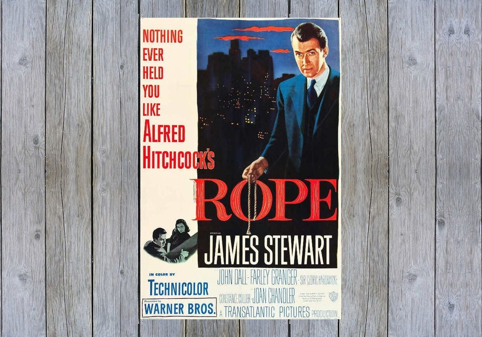 1948 ROPE VINTAGE ALFRED HITCHCOCK MOVIE POSTER PRINT 36x24 9MIL PAPER ...