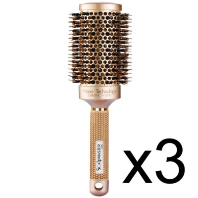 BARBER BEAUTY SALON SCALPMASTER CERAMIC HAIR STYLING ROUND BRUSH 3.5" 3 ...