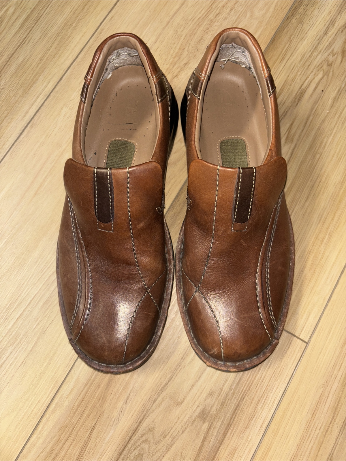 Clarks ESCALADE Brown Leather Slip On Shoes Loafers M… - Gem