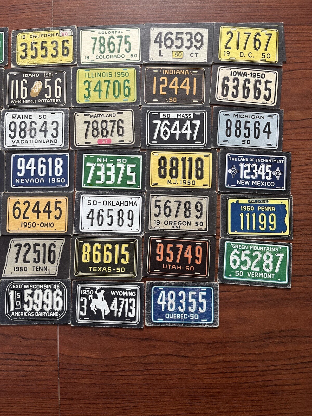 1950 TOPPS LICENSE PLATE CARDS | eBay