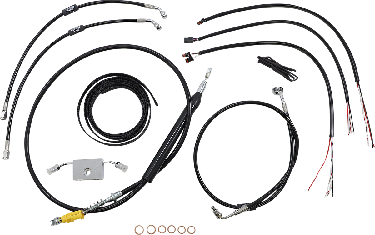 LA+Choppers+-+LA-8157KT2-19B+-+Complete+Handlebar+Cable%2FBrake+%26 ...