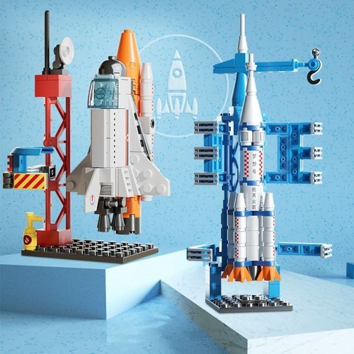 Assembling Assembling Bricks Manned Rocket Model Space Rocket Building ...