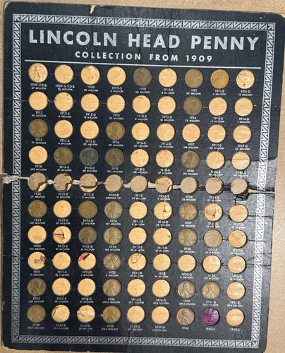 Lincoln Wheat Penny Partial Set 1909–1940 Whitman Album Key Dates | eBay