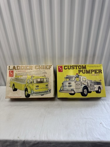 AMT 1/25 Scale Ladder Chief Fire Engine Model Kit & Custom Pumper Model ...
