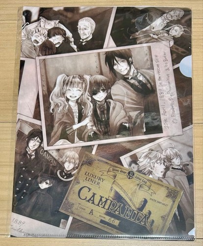 Black Butler Movie A4 Clear File Folder Ciel Sebastian Admission Bonus ...