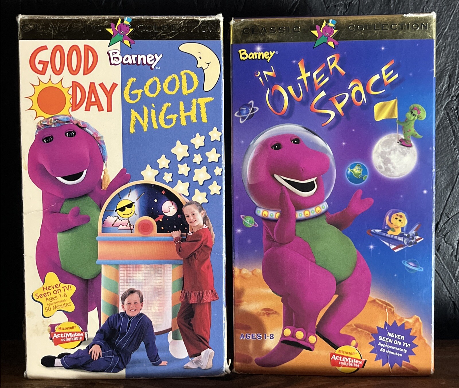 Barney In Outer Space & Good Day Good Night VHS Lot White VHS Tapes ...