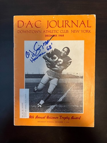 RARE OJ SIMPSON SIGNED 1968 HEISMAN TROPHY PROGRAM DAC JOURNAL USC TROJANS BILLS | eBay