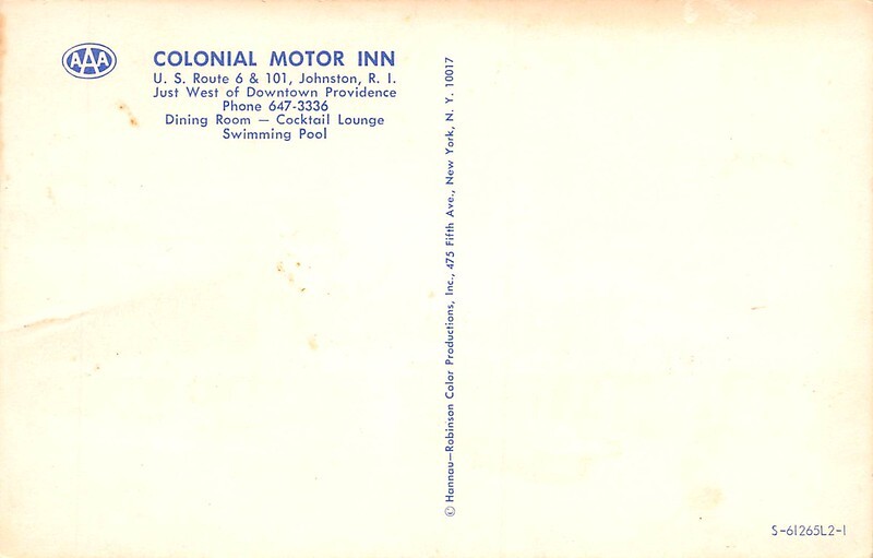 Colonial Motor Inn Restaurant Dining Room Motel Johnston RI | eBay