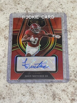 JOHN METCHIE III ~ 2022 Select Draft Picks ROOKIE Signatures Auto Red ...