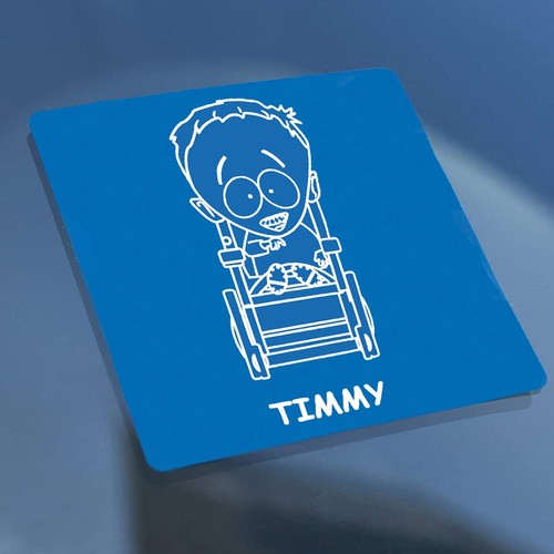 FUNNY CAR STICKERS Disabled TIMMY - CAR DECALS CAR WINDOW STICKER ...