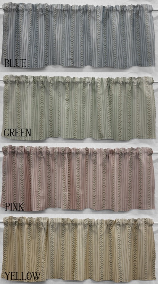 Striped Vines Valances, Curtains or Swags (4 Colors Available) | eBay