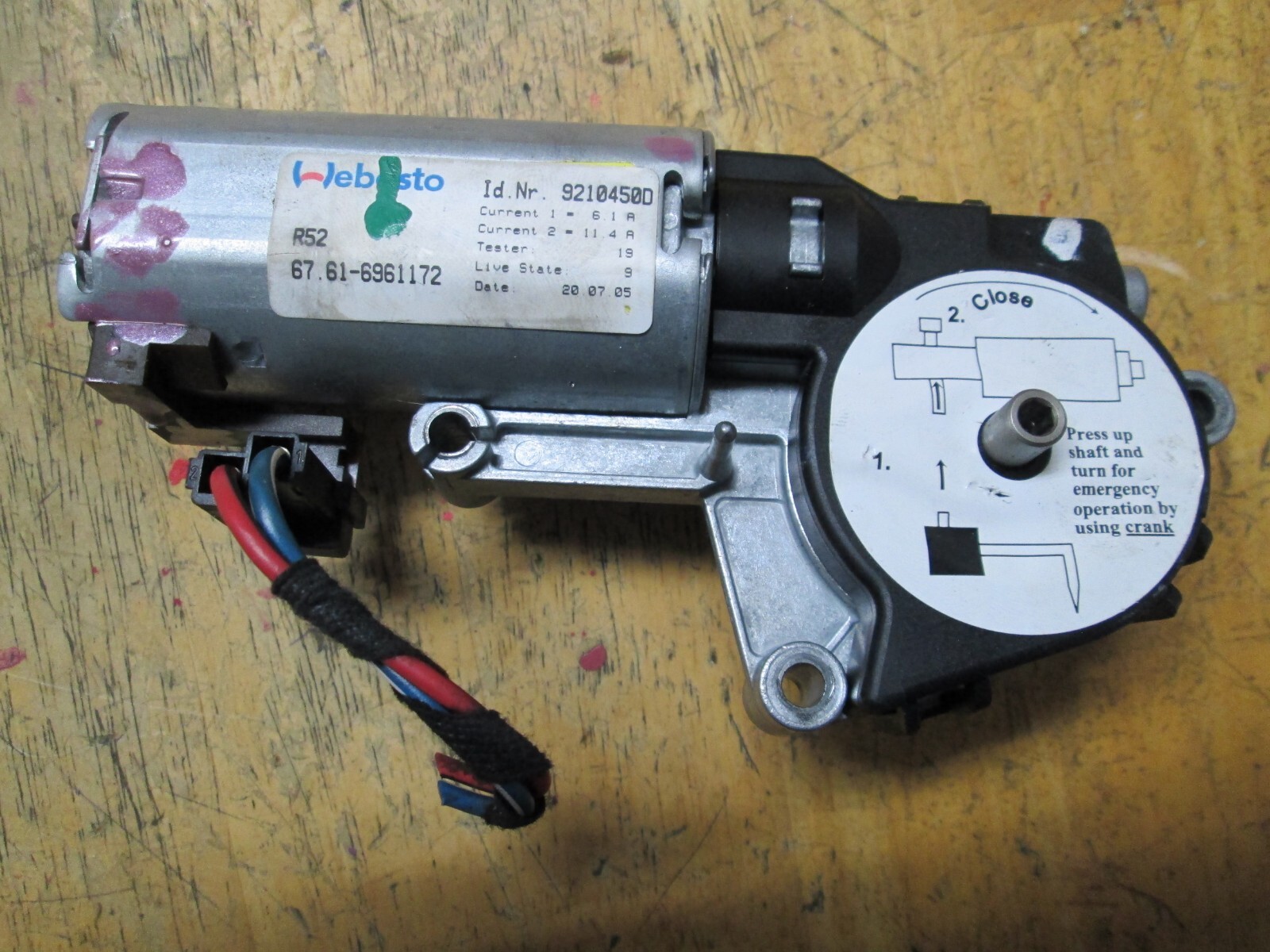 2005-2008 Mini Cooper Convertible Overhead Top Sliding Roof Locking ...