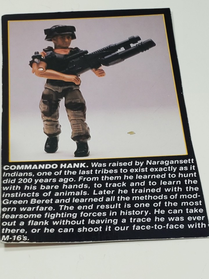 1986 US Forces American Defense 3.75" Commando Hank Figure US1 REMCO b3 ...