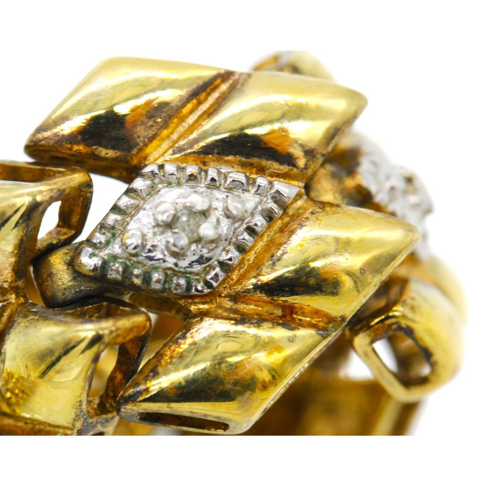 925 STERLING 14K gold vermeil ROSS SIMONS vintage DIAMOND bracelet 27.6 ...