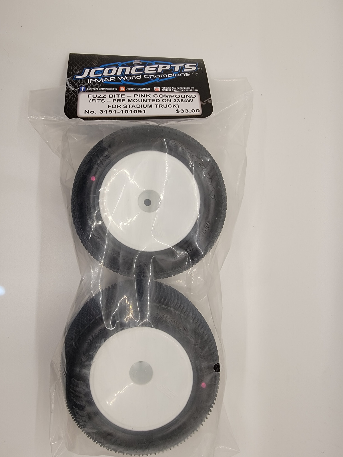 JConcepts Fuzz Bite Pink-Compound Pre mounted JCO3191-101091 Stadium ...