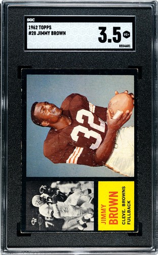 1962 Topps Football - Jim Jimmy Brown #28 Cleveland Browns SGC Graded 3 ...