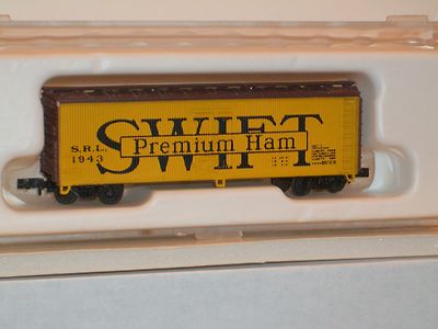 N SCALE RAILWAY REEFER SWIFT HAM BOX CAR SWIFT #1943 BY CON-COR ...