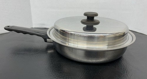 Vtg Lifetime Cookware 10 1/2” Skillet Frying Pan Stainless Steel USA w ...