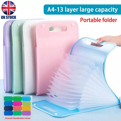 Expanding File Organiser A4 File Holder Paper Documents Storage Folder ...