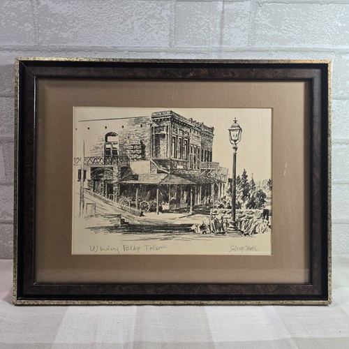 Framed Print ~ George Mathis California Artist~ Winery Building Folsom ...