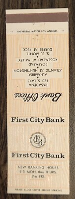 Matchcover Pasadena California First City Bank | eBay