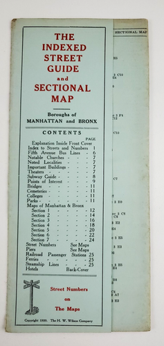 1920 Manhattan Bronx New York City NY Street Guide Sectional Map ...